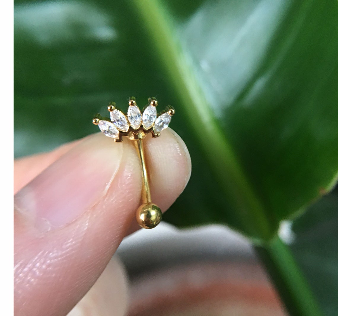 16g Zircon Flower Eyebrow,eyebrow Ring,rook Barbell,rook Earrings ...