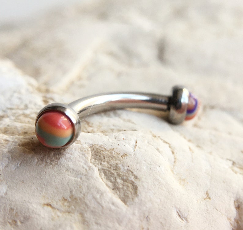Colorful Stone Eyebrow,eyebrow Ring, Rook Barbell,rook Earrings ...