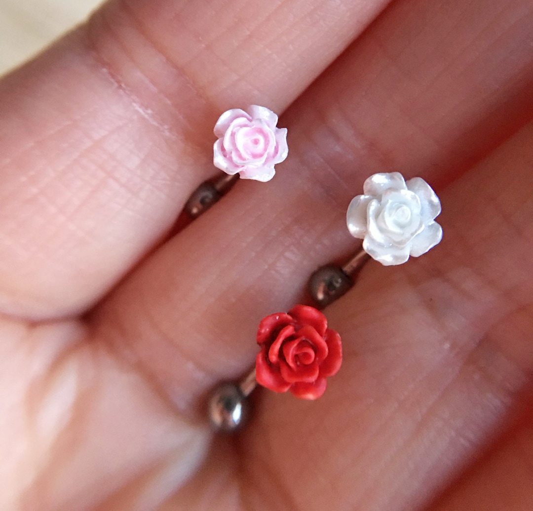 16g Rose Flower Eyebrow,eyebrow Ring,rook Barbell,rook Earrings ...