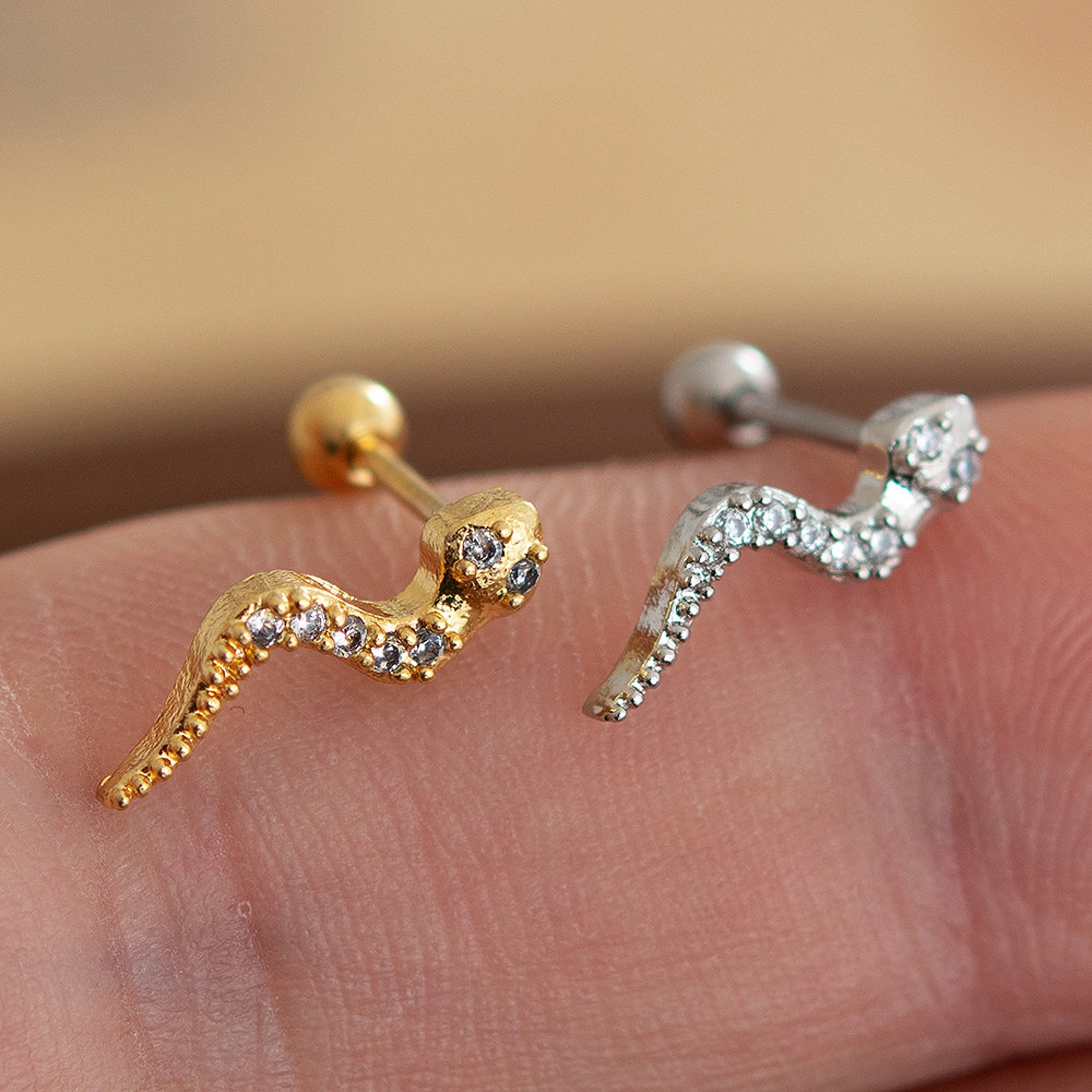 Snake Earringscartilage Earring Helix Earring Helix Piercing - Etsy