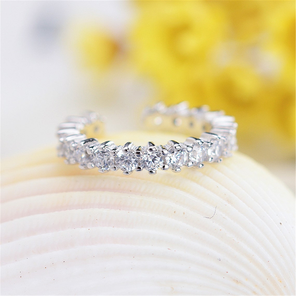 Cz Ear Cuff, Sterling Silver Ear Cuff, Non Pierced Cz Ear Cuff, Dainty ...