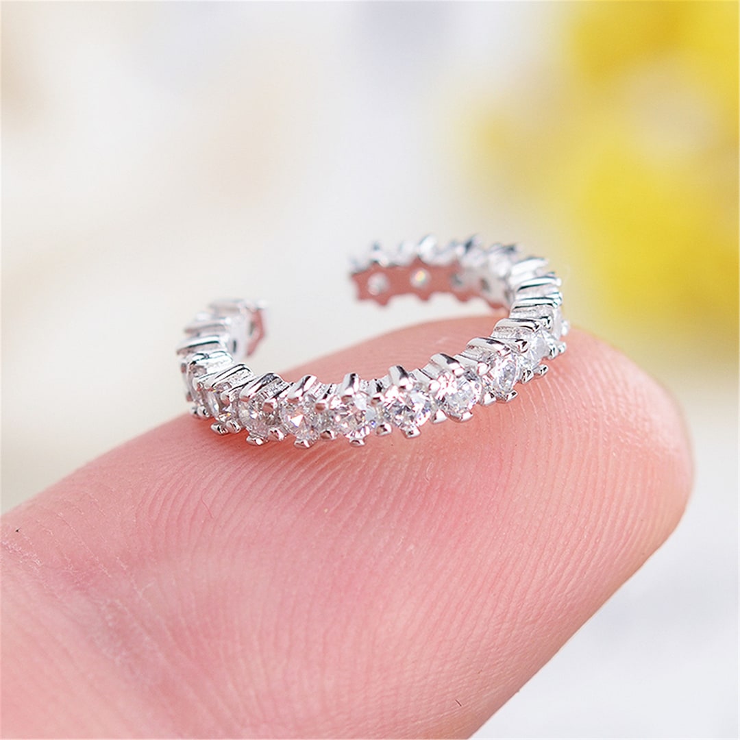 Cz Ear Cuff, Sterling Silver Ear Cuff, Non Pierced Cz Ear Cuff, Dainty ...