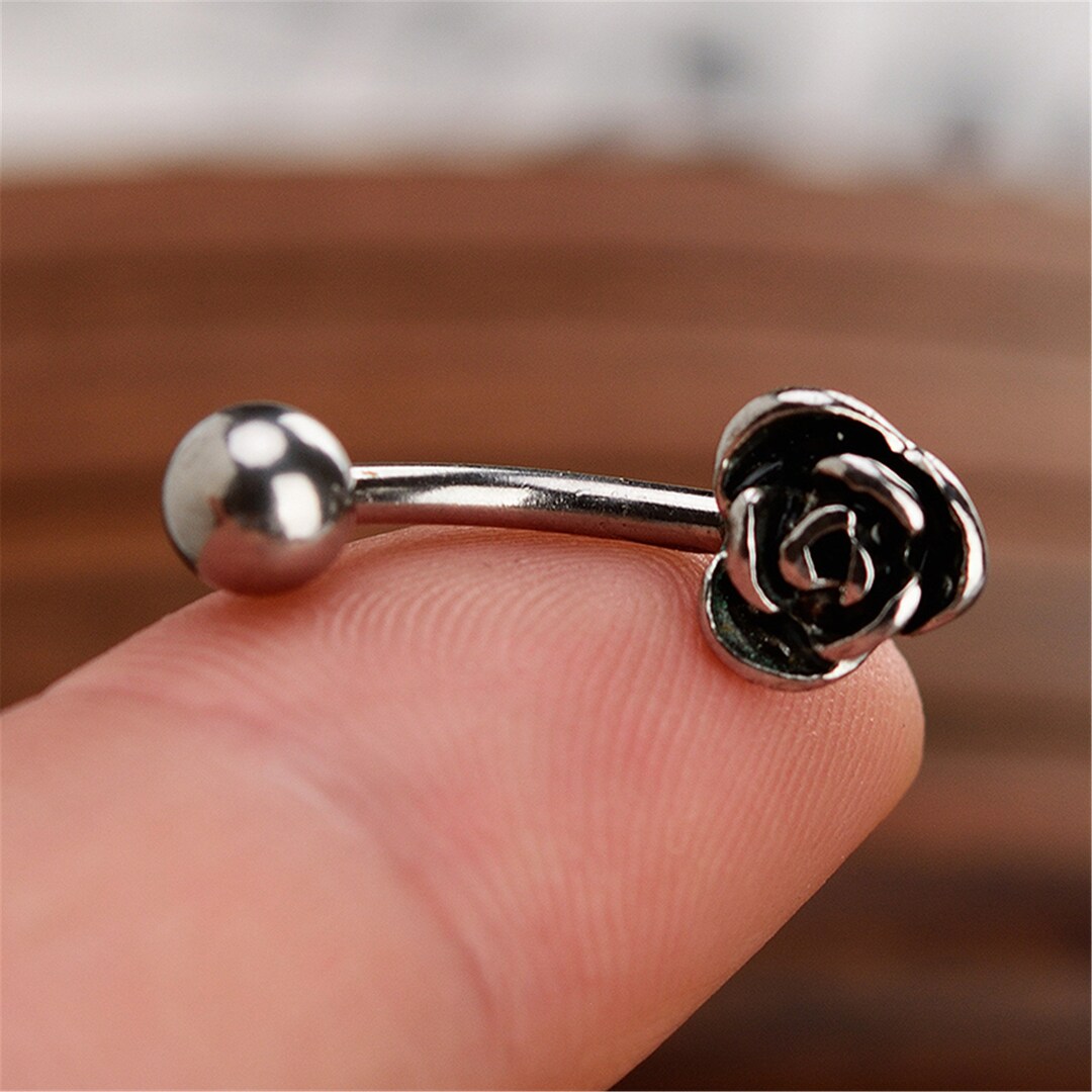 Rose Flower Belly Ring, Belly Button Ring, Body Jewelry, Belly Ring ...