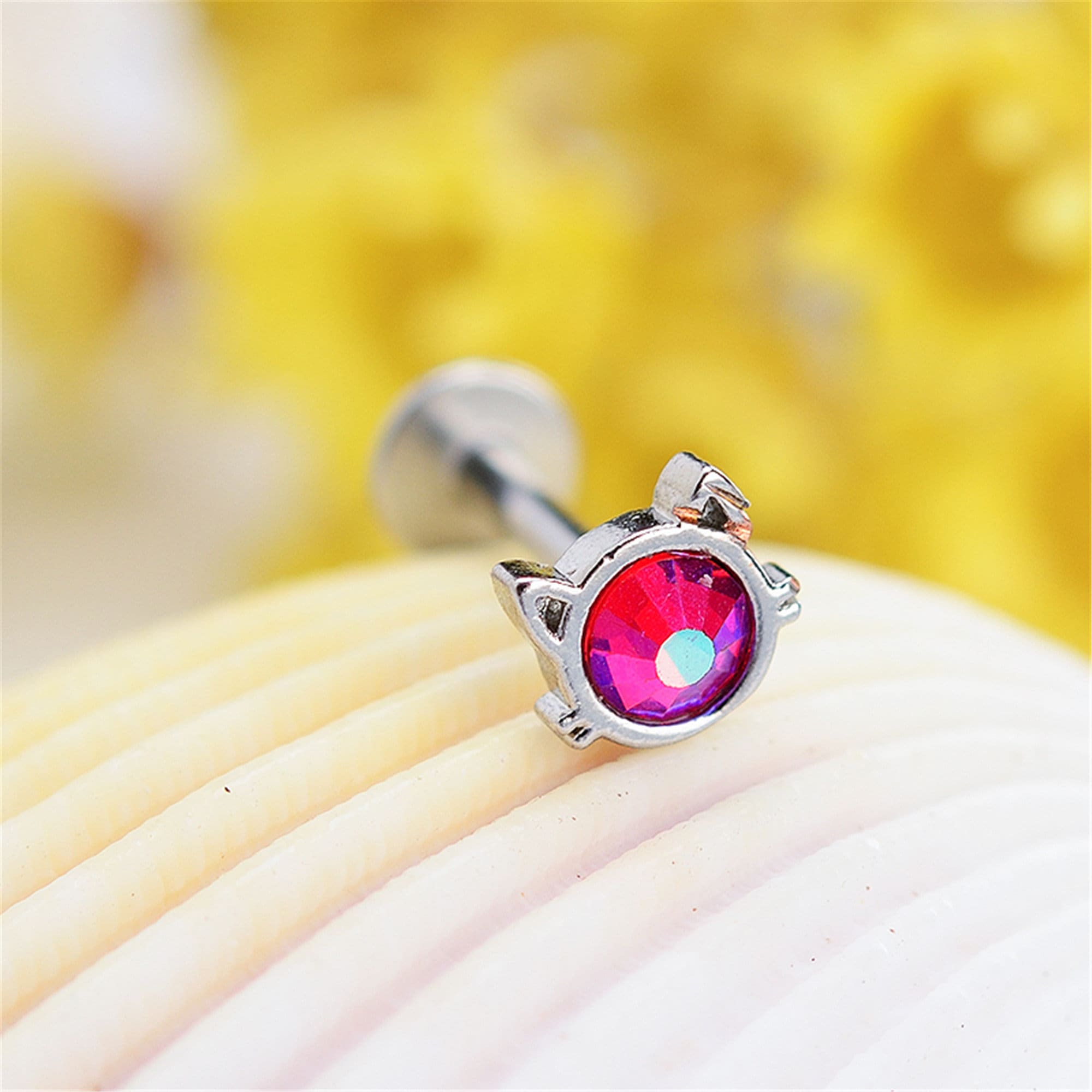 Cat Labret Piercing/cartilage Earring/tragus Piercing/conch Piercing ...