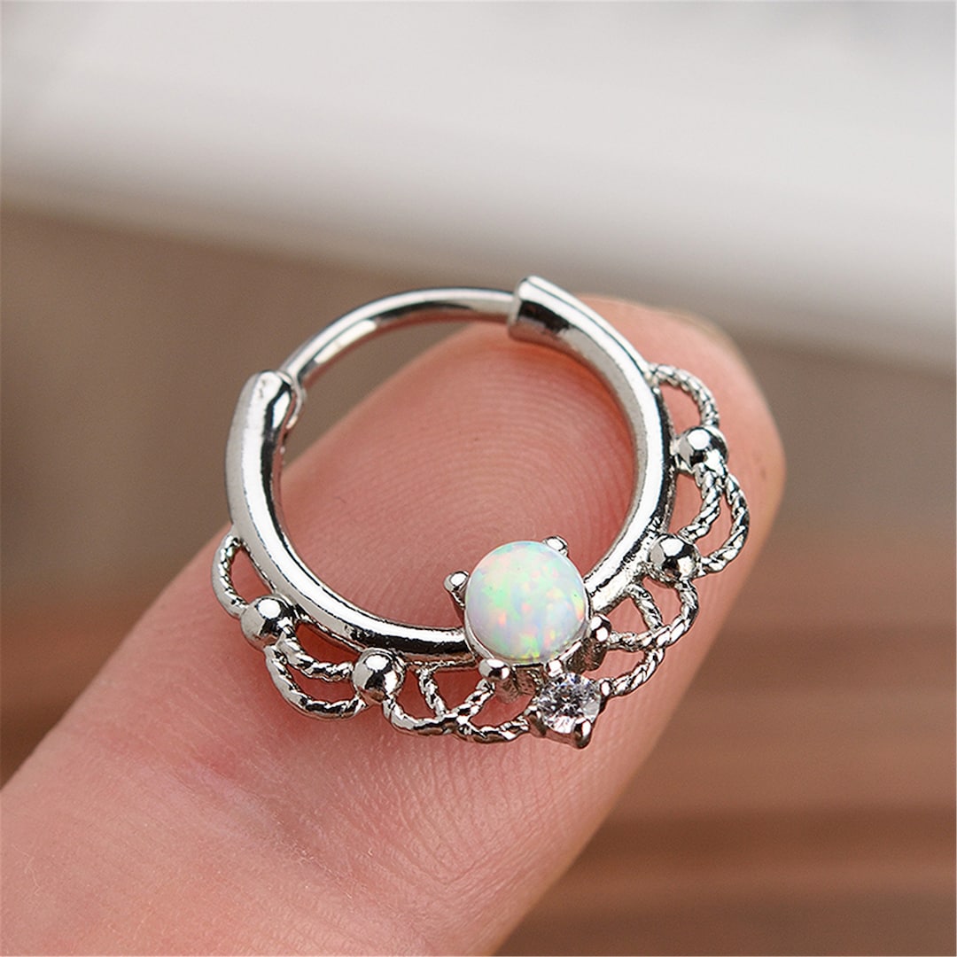 16g Septum Jewelry, Septum Earring, Septum,hoop 16g, Opal Septum ...