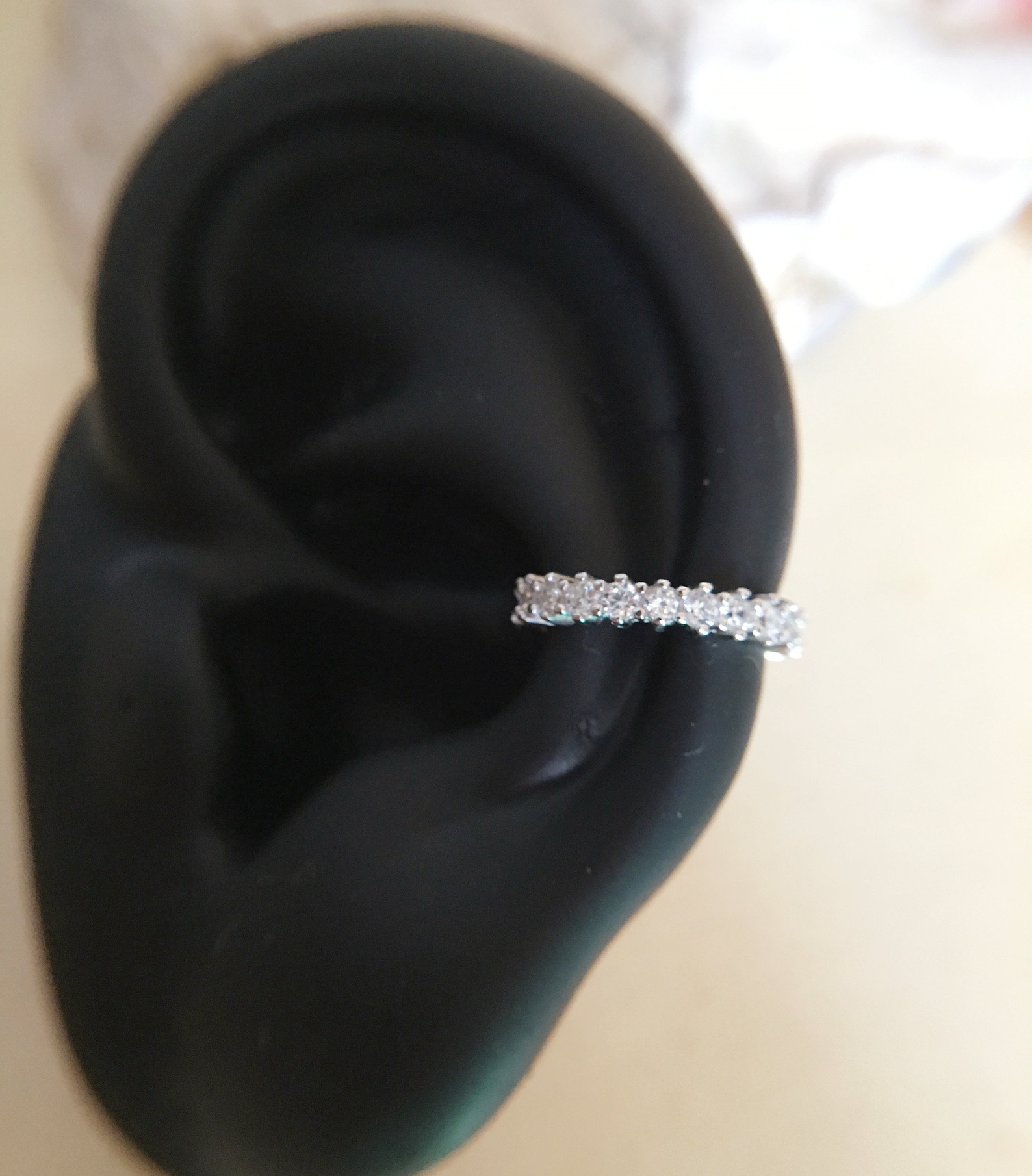 Cz Ear Cuff, Sterling Silver Ear Cuff, Non Pierced Cz Ear Cuff, Dainty ...