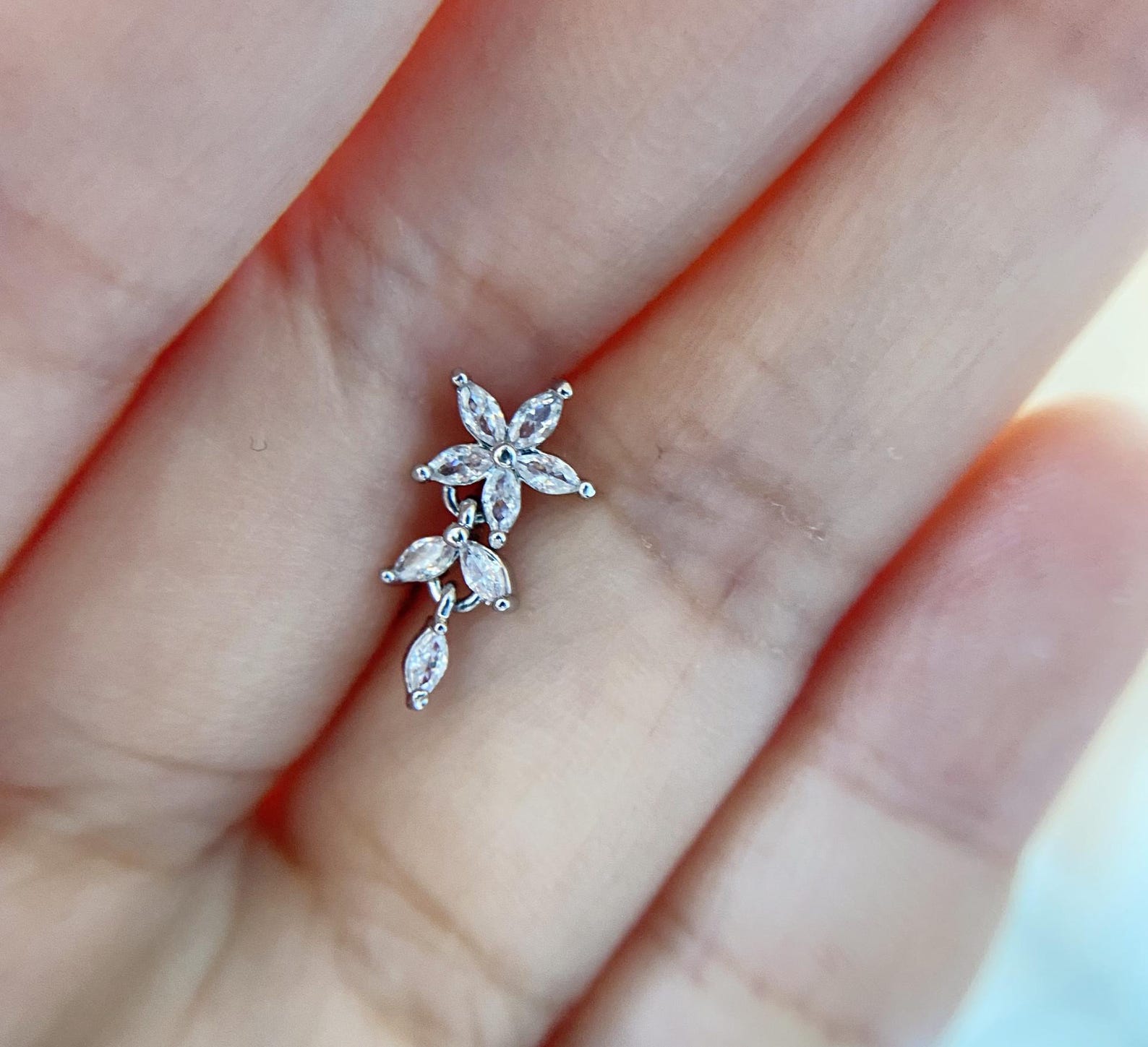 Flower Eyebrow,eyebrow Ring, Rook Barbell, Body Piercing Jewelry,rook ...