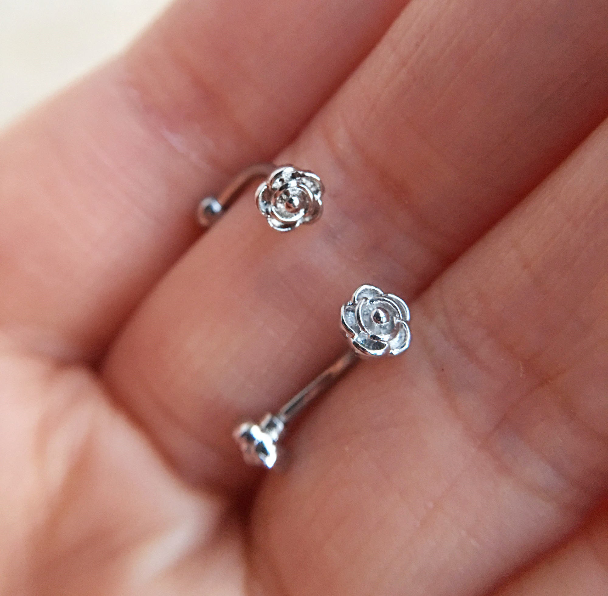 16g 6mm/8mm/10mm Rose Eyebrow,eyebrow Ring,rook Barbell,rook Earrings ...