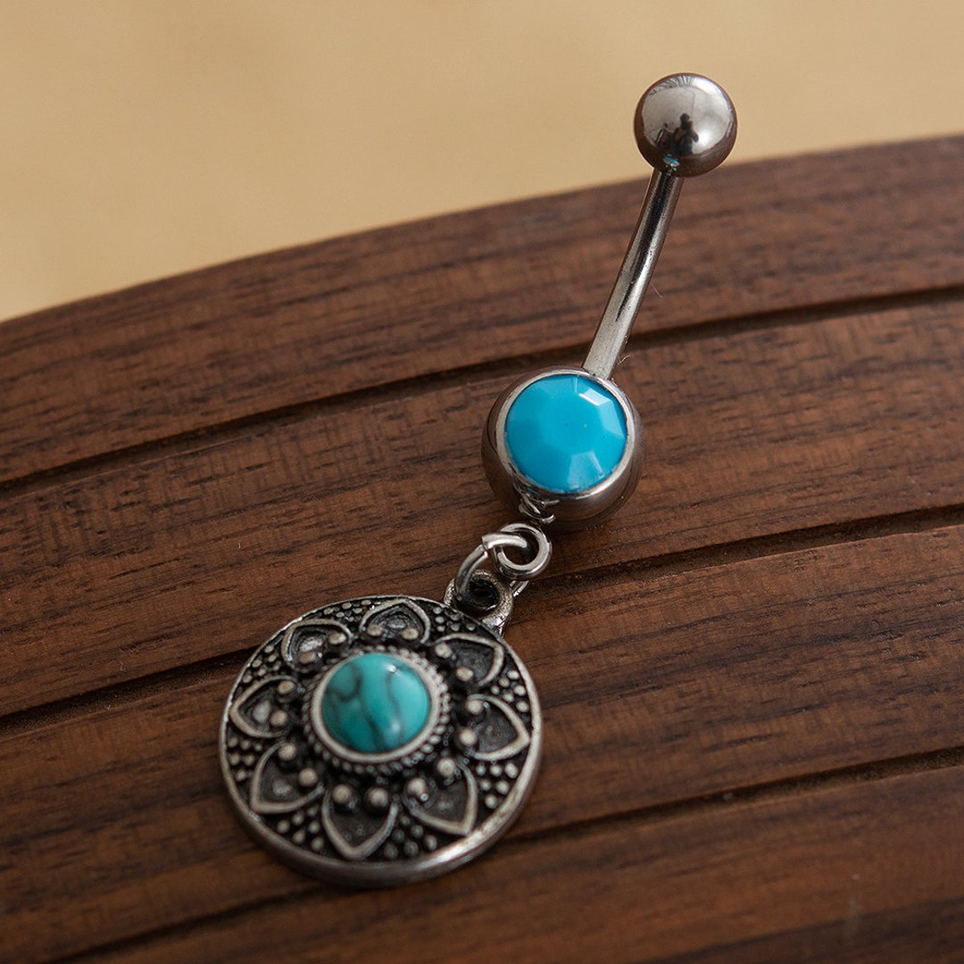 Turquoise Belly Ring, Belly Button Ring, Body Jewelry, Belly Ring, Best ...