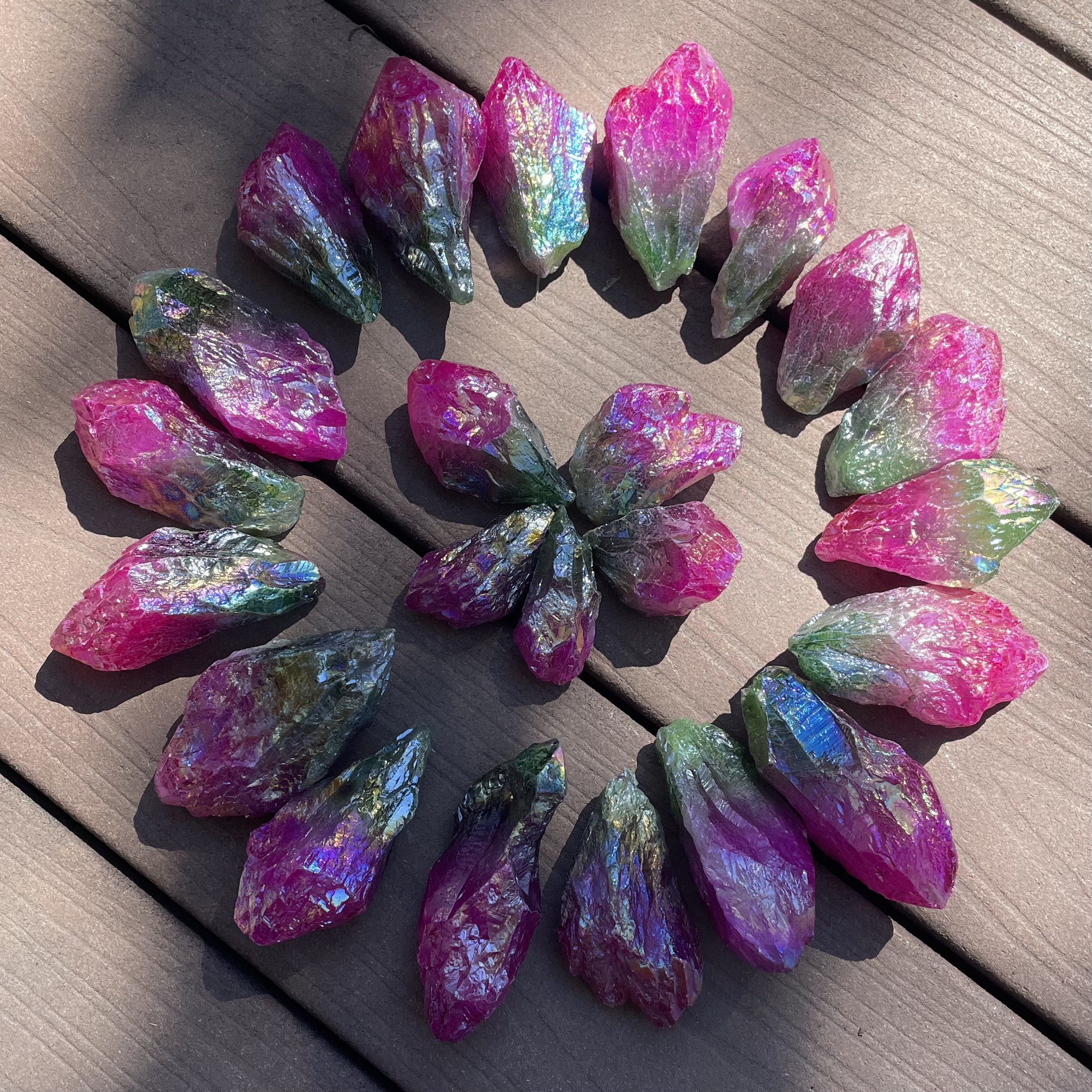 Giant Watermelon Ombré Aura Quartz Crystal Point - Etsy Australia