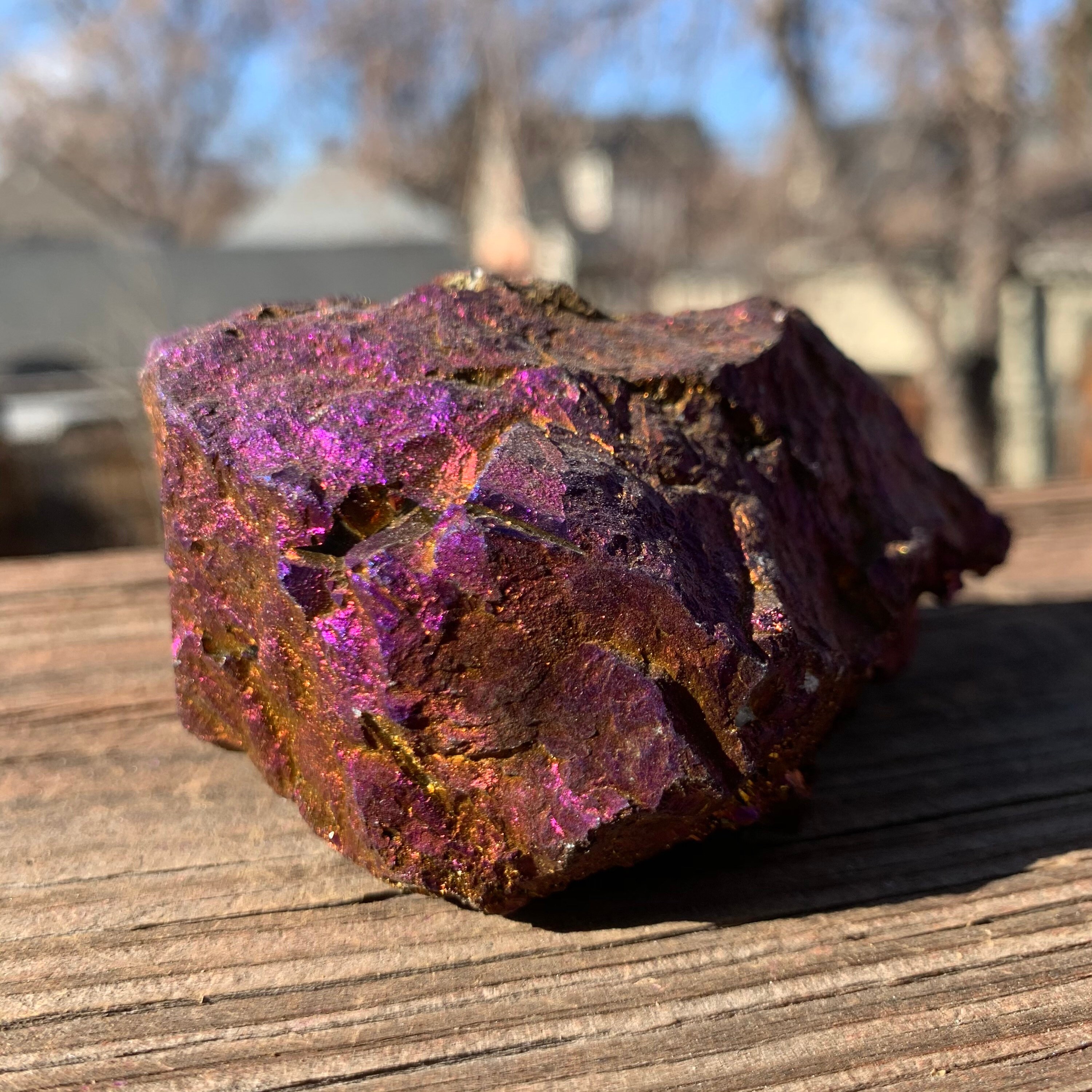 Purple and Gold Titanium Aura Quartz Crystal Cluster 271g | Etsy