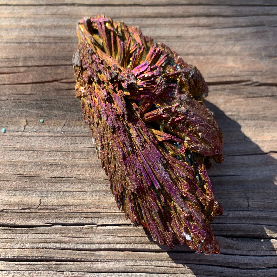 Titanium Rainbow Aura Kyanite Feather 103g - Etsy