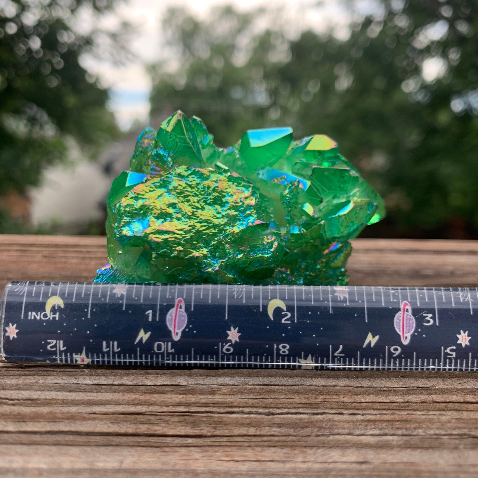Green Apple Aura Quartz Crystal Cluster 144g | Etsy