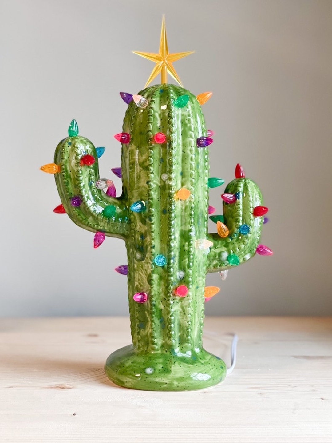 Vintage Inspired Light-up Ceramic Cactus - Etsy