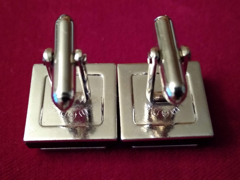 Swank Cuff Links | F Monogram | Satin Silver and Black Finish - Etsy