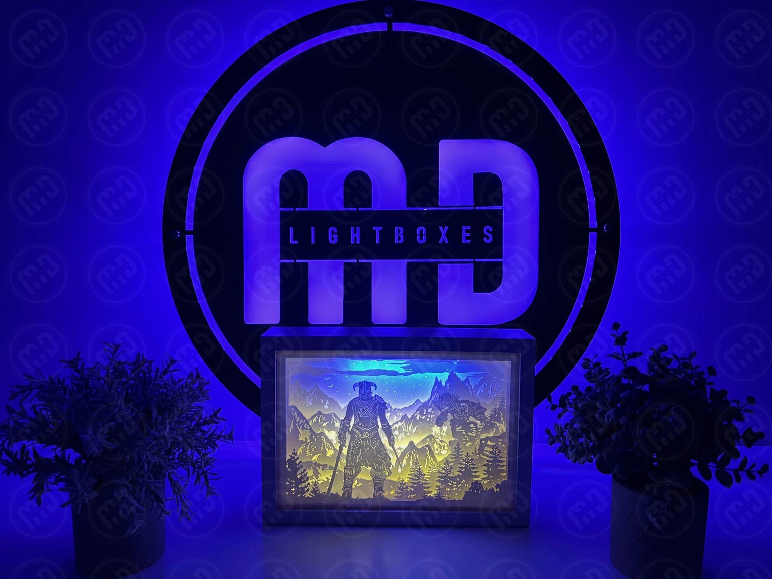 Deluxe Elder Scrolls Skyrim Light Box, 3D LED Gaming Room Decor, Gamer ...