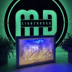 Deluxe Final Fantasy XIV Light Box | Gaming Room Decor Night Light ...