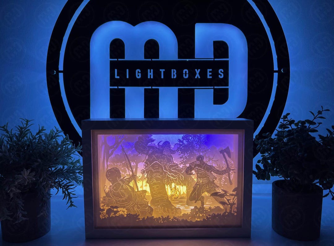 God of War Lightbox: Kratos and Atreus Gaming Night Light - Etsy