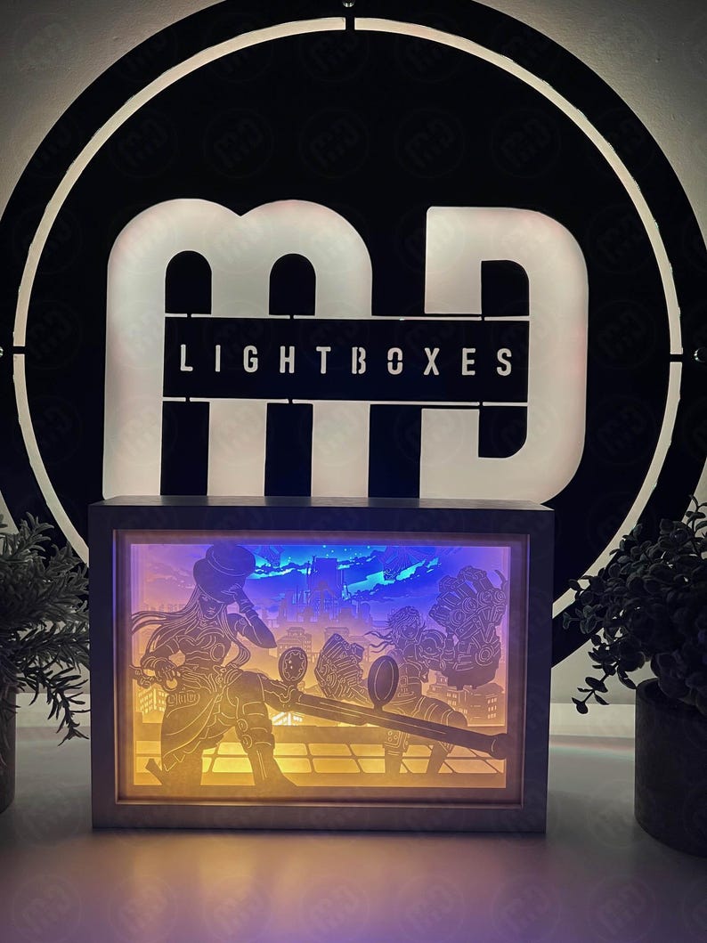 Deluxe League of Legends Arcane Lightbox: Caitlyn and Vi Gaming Decor ...