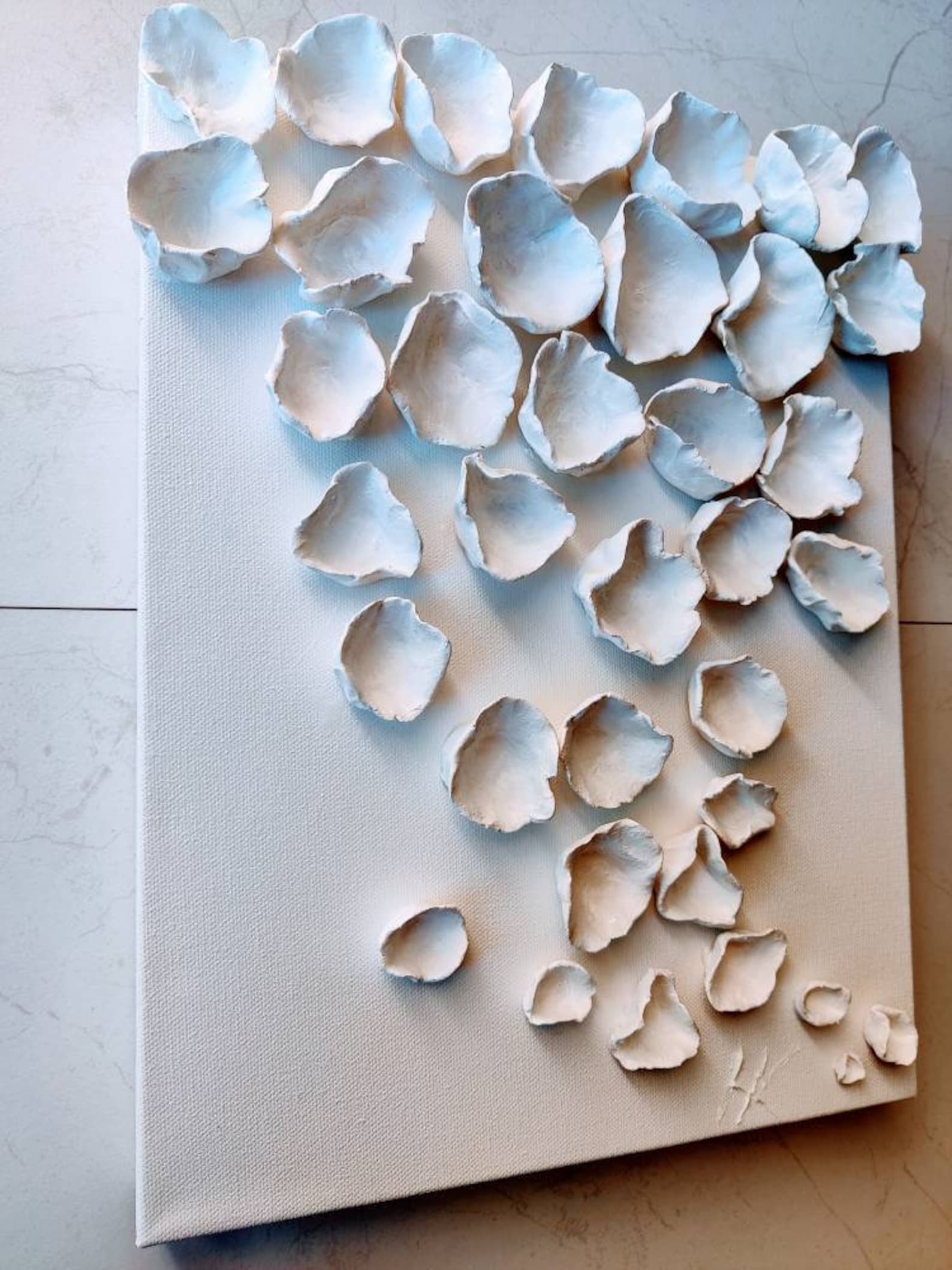 Abstract Wall Sculpture on Canvas White Clay Wall Sculpture - Etsy