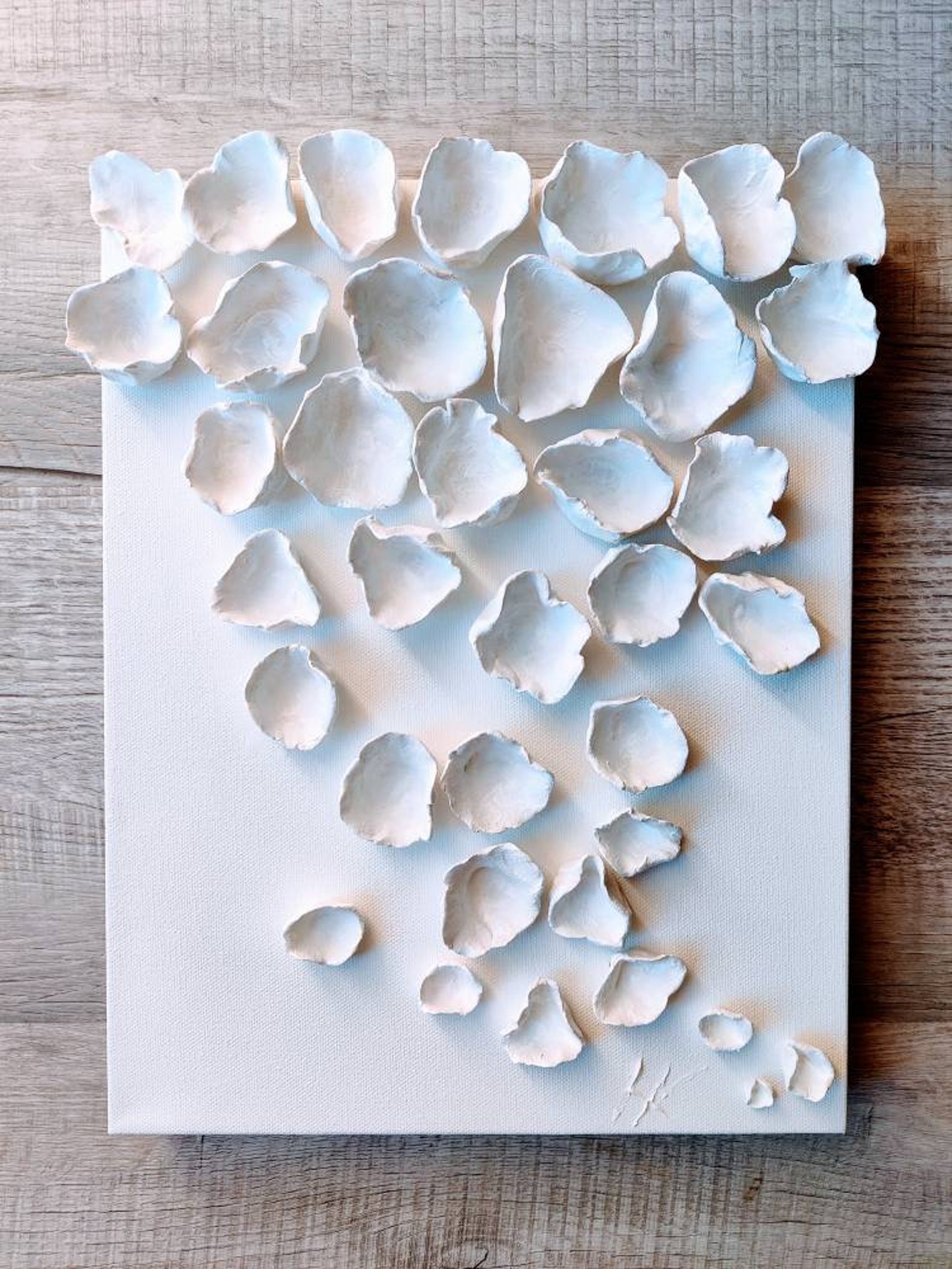 Abstract Wall Sculpture on Canvas White Clay Wall Sculpture - Etsy