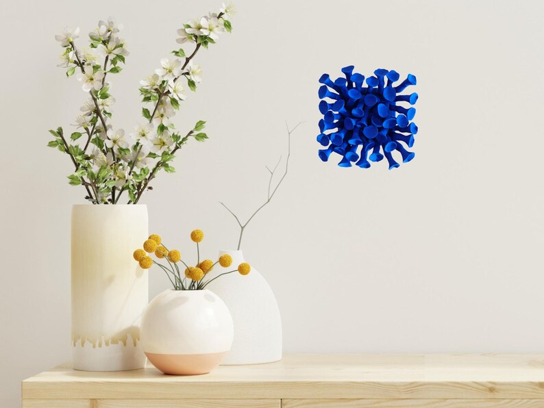 Blue Clay Wall Sculpture: Mushrooms Ultra-matte Canvas Artwork - Etsy