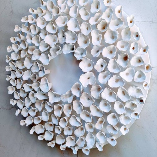 Abstract Wall Sculpture on Canvas White Clay Wall Sculpture - Etsy