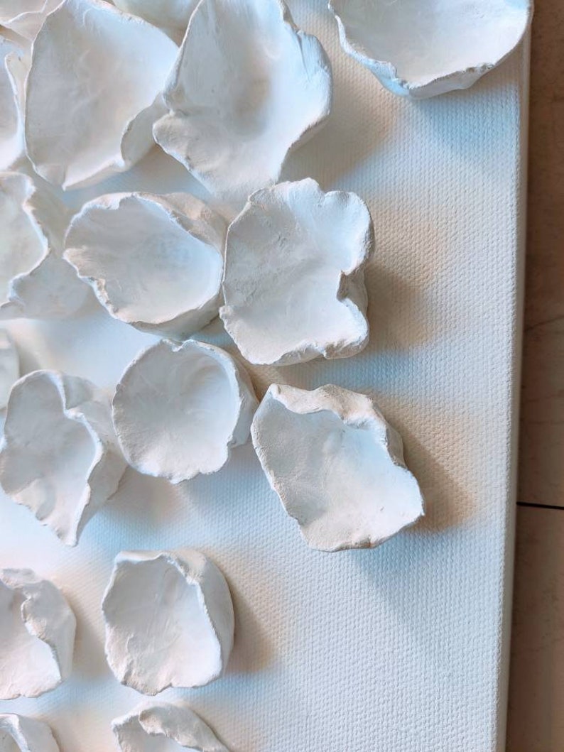 Abstract Wall Sculpture on Canvas White Clay Wall Sculpture - Etsy