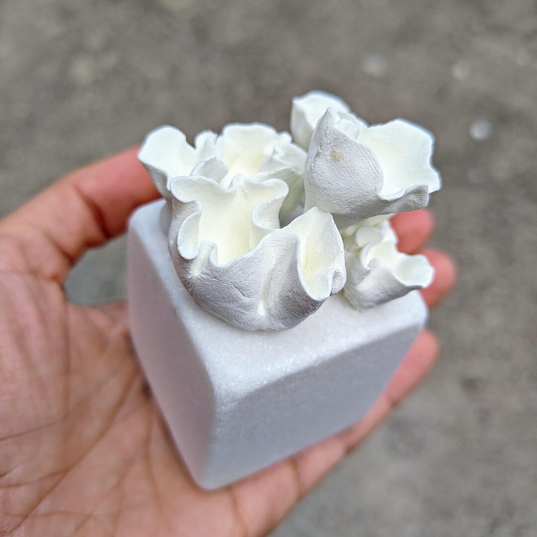 Tiny White Clay & Marble Sculpture: Abstract Bookshelf Decor. - Etsy
