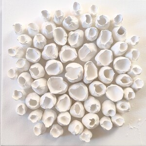 White Sculpture, Abstract Clay Wall Sculpture, Small Sculpture, White ...