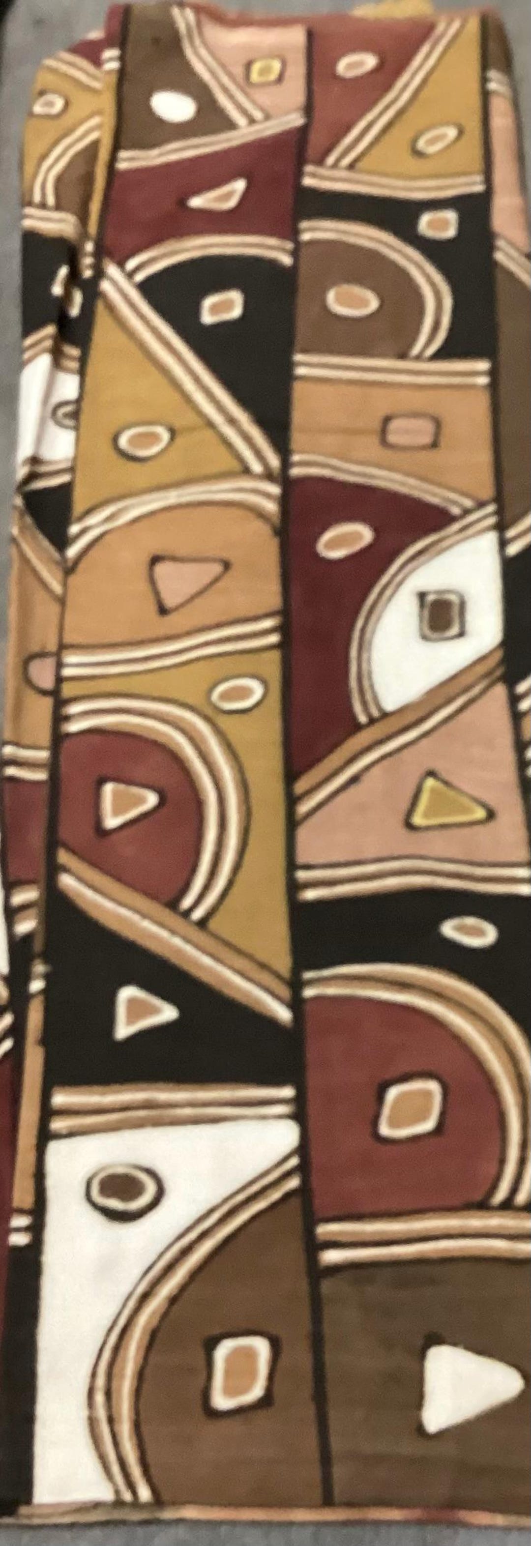 Hand LOOMED Mudcloth, Colors Are Burgundy, Yellow, Black, Caramel ...