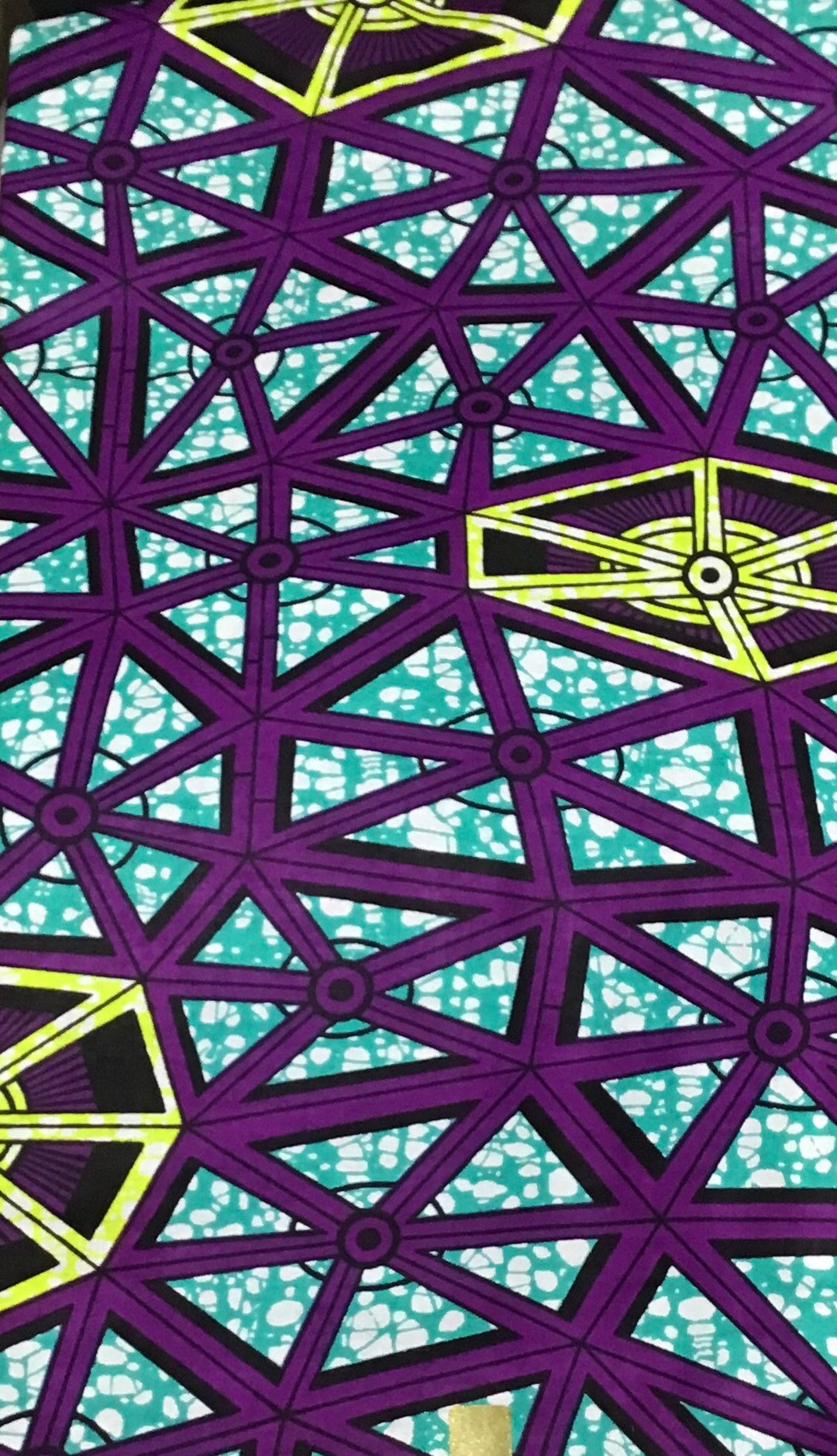 African Print Fabric, Purple, Turquoise, Yellow, Web - Etsy