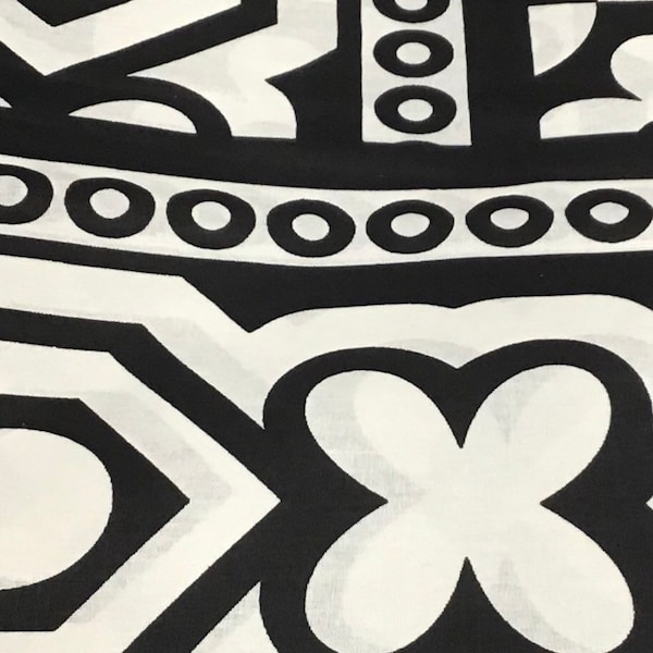 Black and White African Print Fabric - Etsy