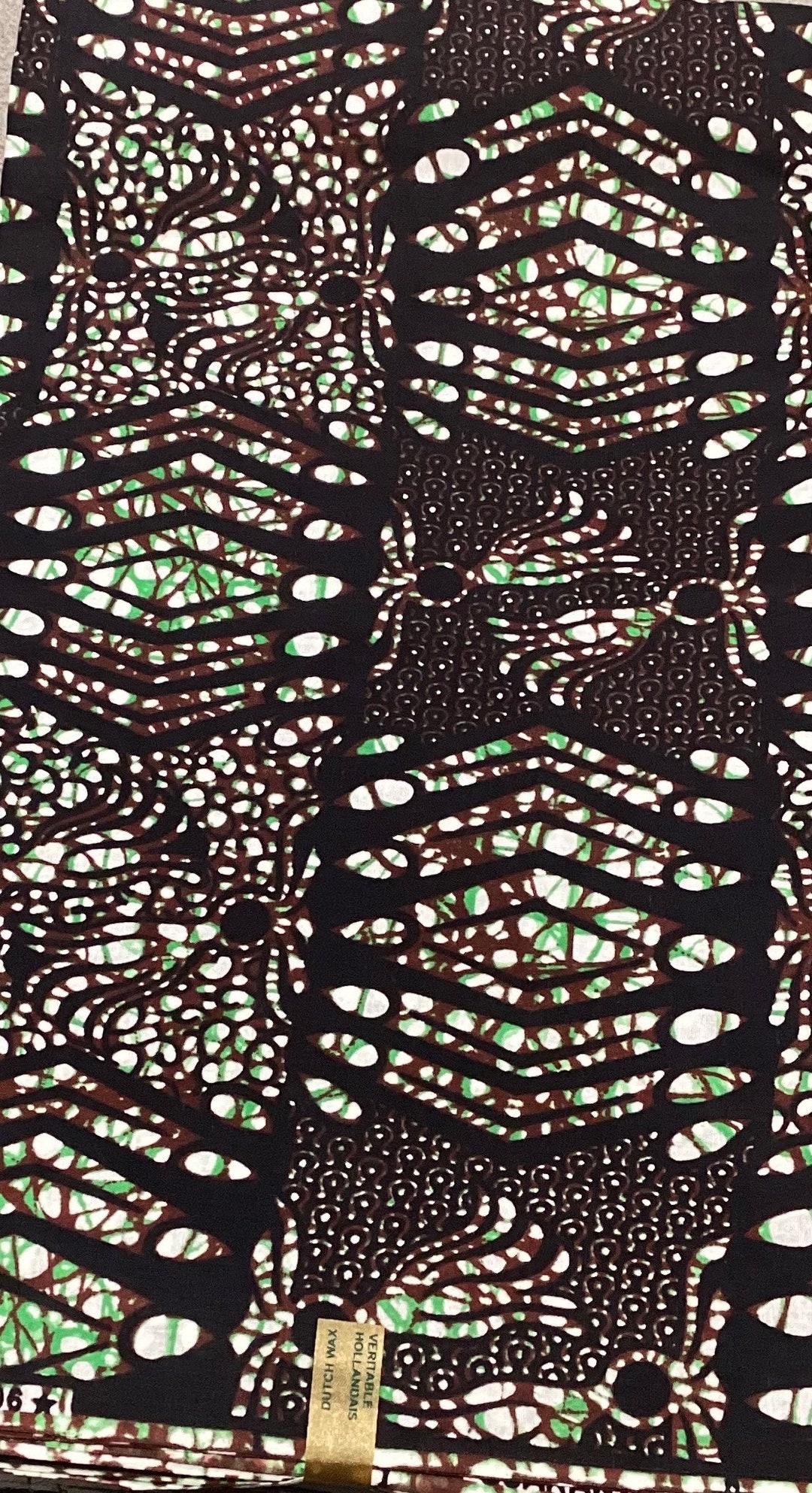 African Print Fabric, Black, White, Brown, Mixed **[2 Yard Minimum ...