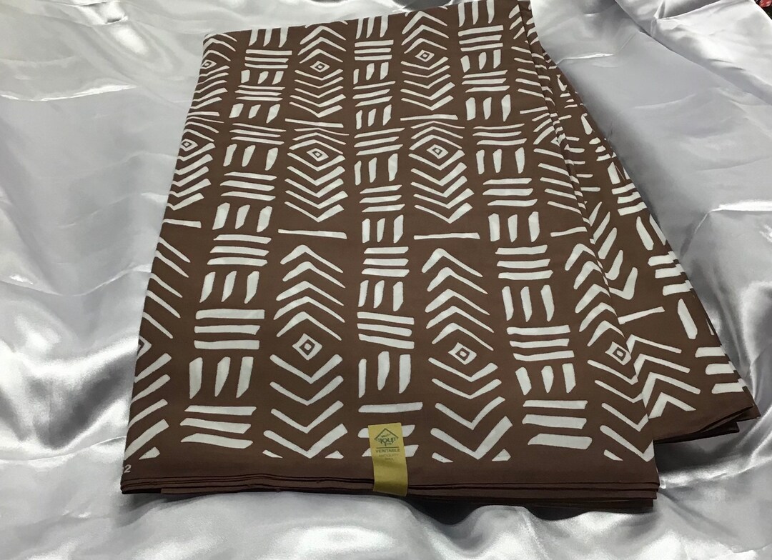 African Print Fabric Caramel, White, Chevron - Etsy