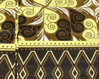 African Print Fabric Caramel, White, Chevron - Etsy