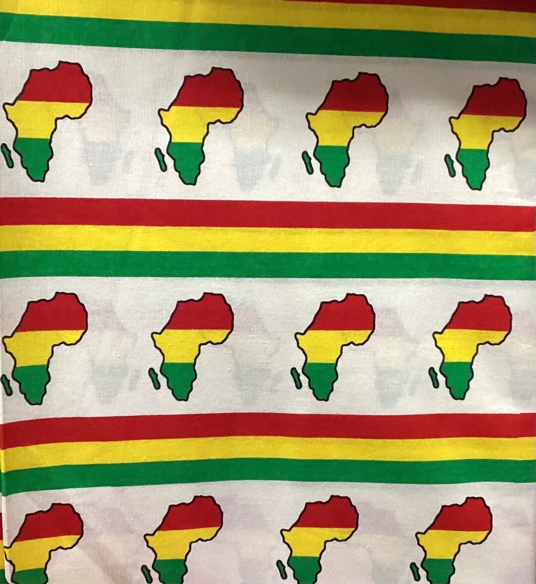 African Flag Print Fabric - African Flag on White - Etsy