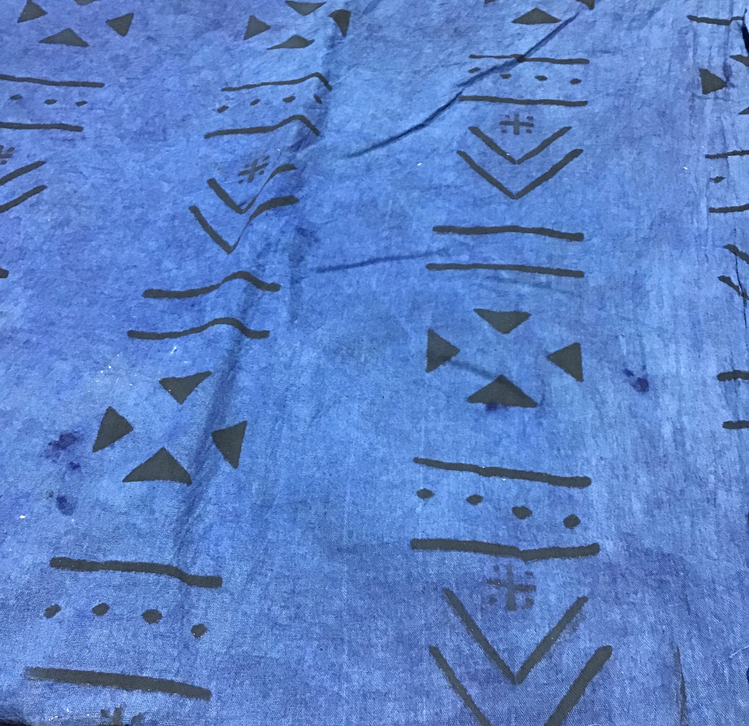 Mud Cloth PRINT African Fabric 118 blue | Etsy