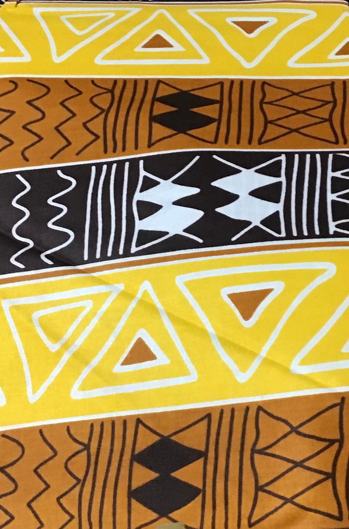 African Print Fabric Yellow Black White Triangle Caramel - Etsy