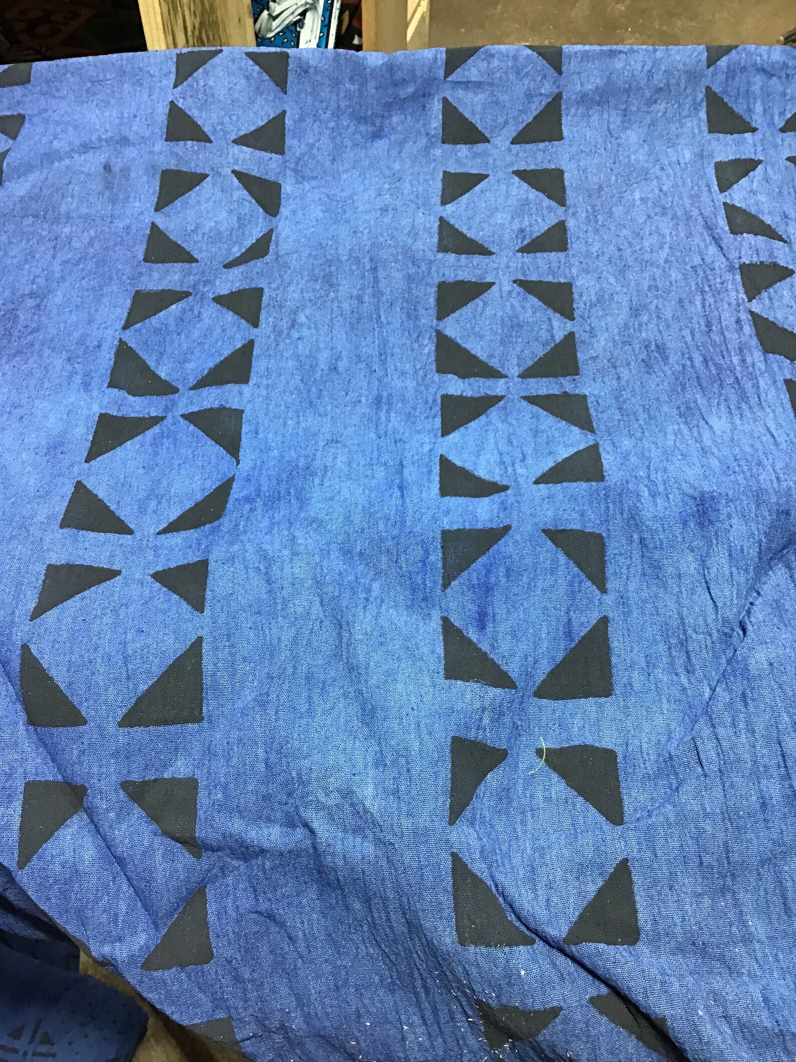 Mud Cloth PRINT African Fabric 115 Blue - Etsy UK