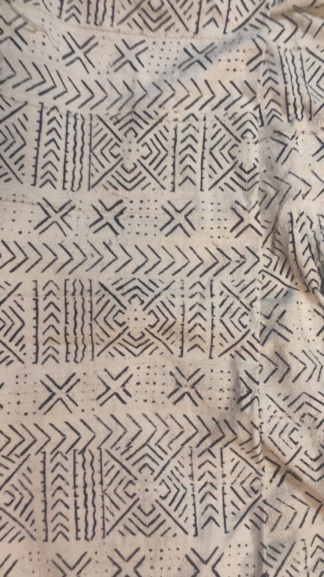 Hand Woven White Mud Cloth With Malian Symbols - Etsy