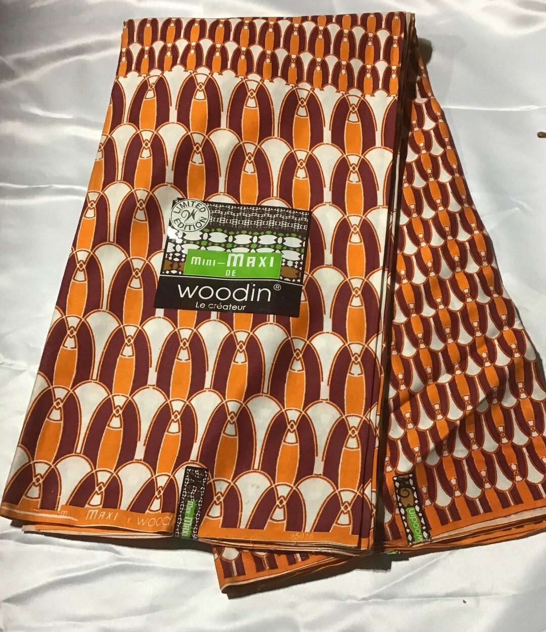 Mini-maxi De Woodin African Fabric - Orange and Burgundy ** [2 YARD ...