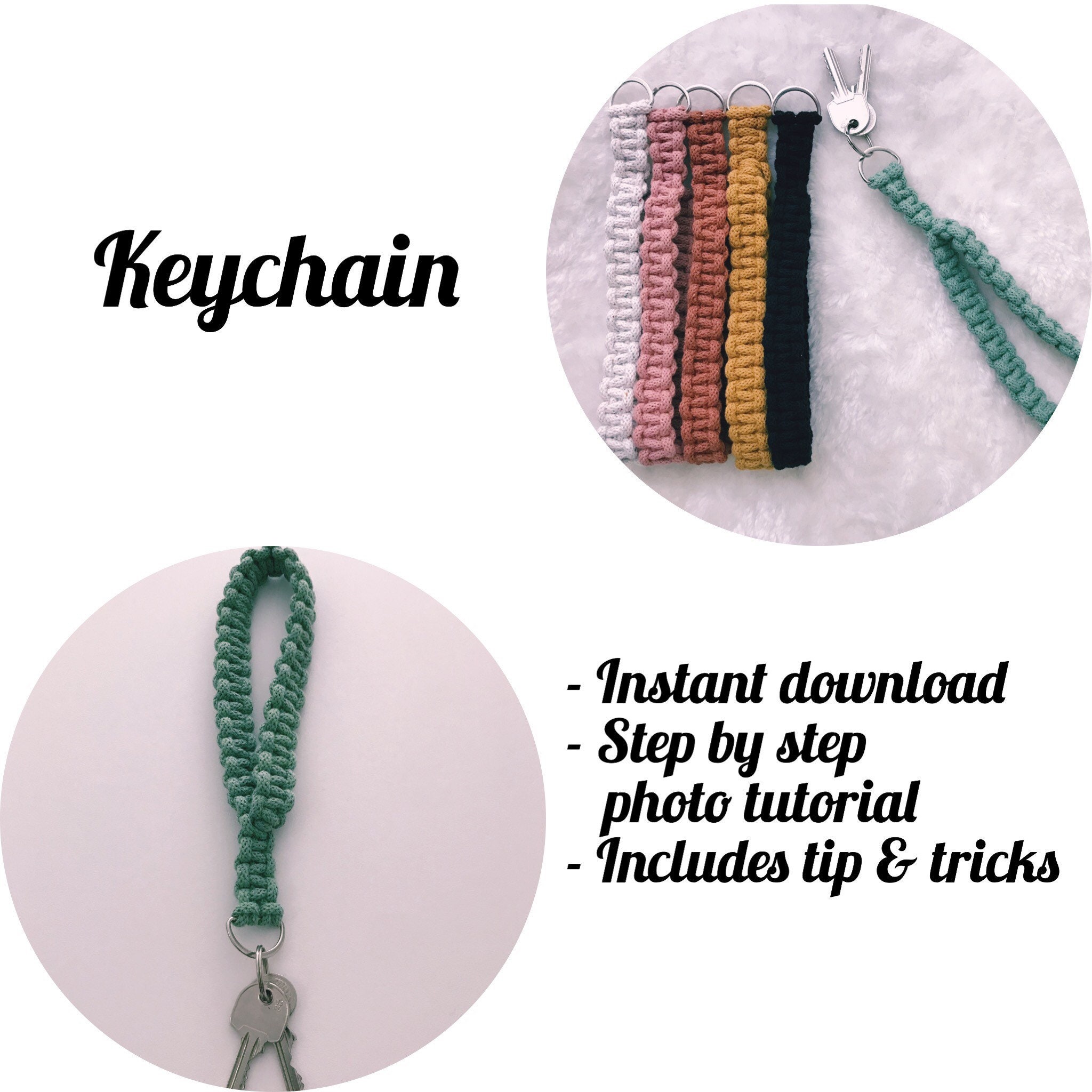 Macrame TUTORIAL Keychain Short / Long Pdf PATTERN DIY - Etsy