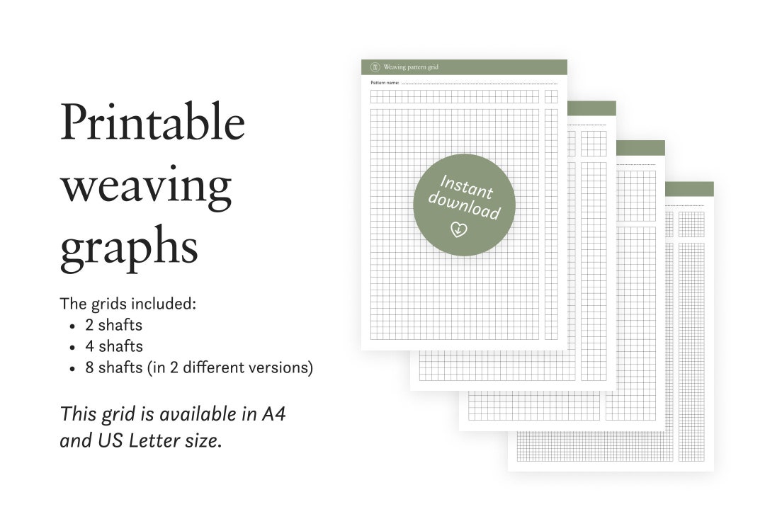 Weaving Pattern Grid | Graph Paper Bundle | Printable Pdf in A4 & Us ...