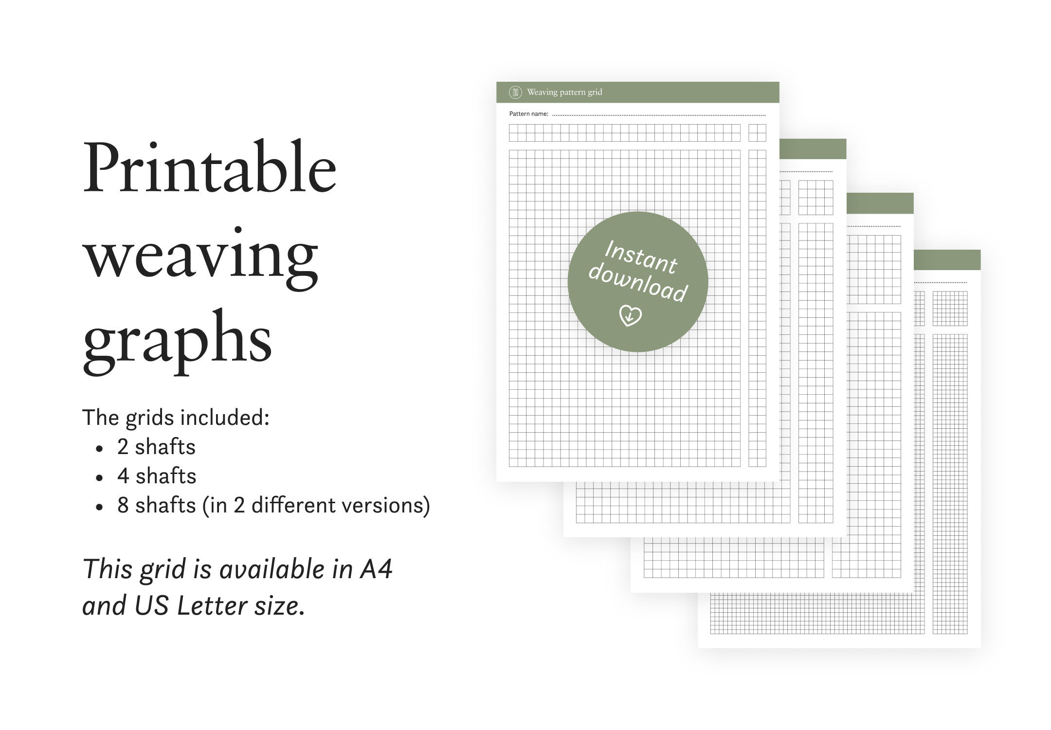 Weaving Pattern Grid | Graph Paper Bundle | Printable Pdf in A4 & Us ...