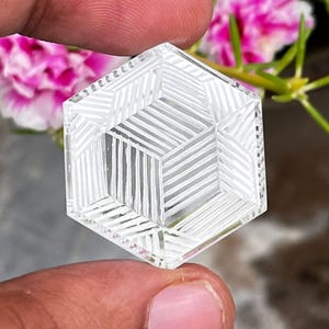 Natural Crystal Quartz 1 Pc Fantasy Cut Carving Gemstone Hexagon ...