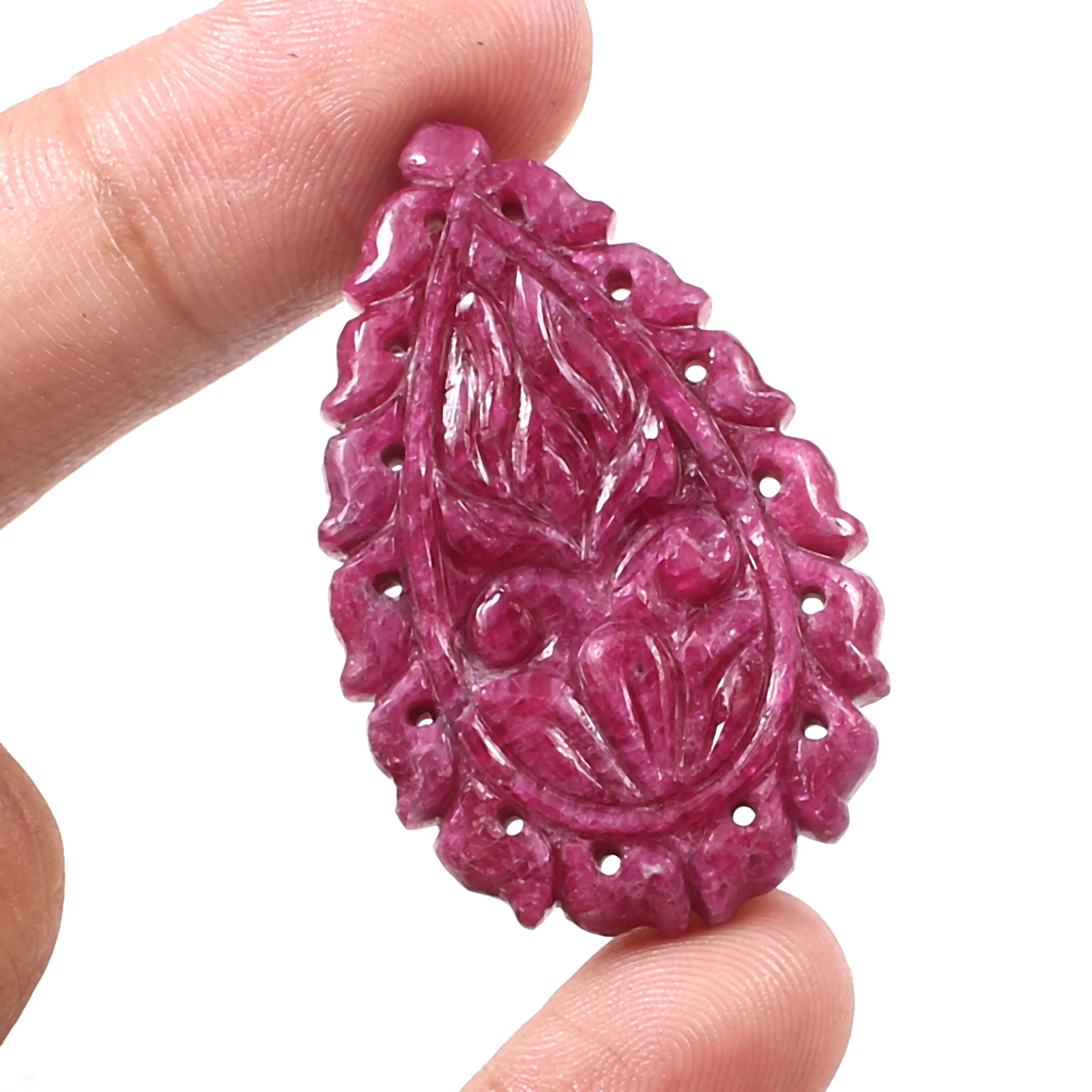 Untreated Ruby Carving - Etsy