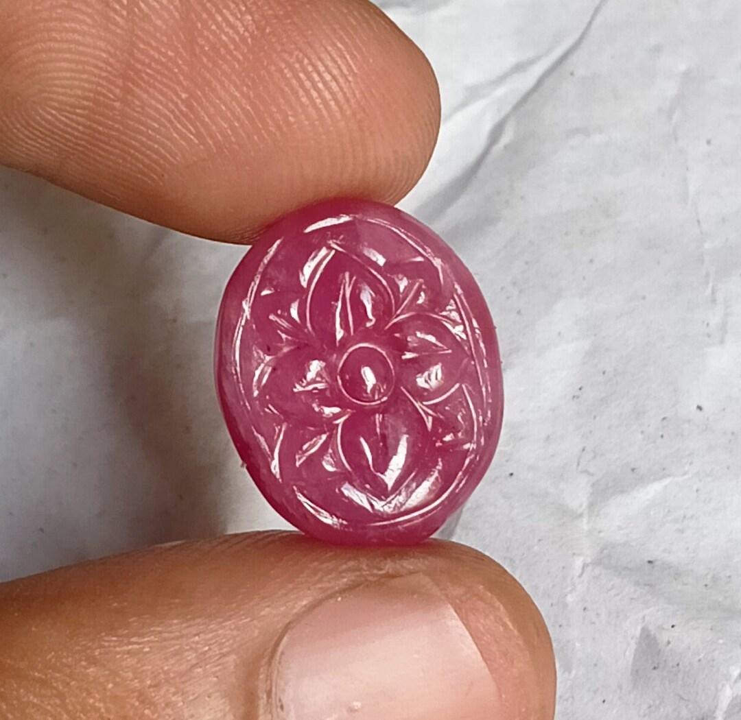 Ruby Ruby Oval Carving Ruby Carving Pendant Ruby Jewelry Oval Pendant ...