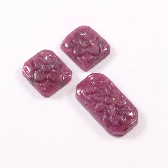 100% Natural Ruby carving gemstone shape rectangle layout | Etsy
