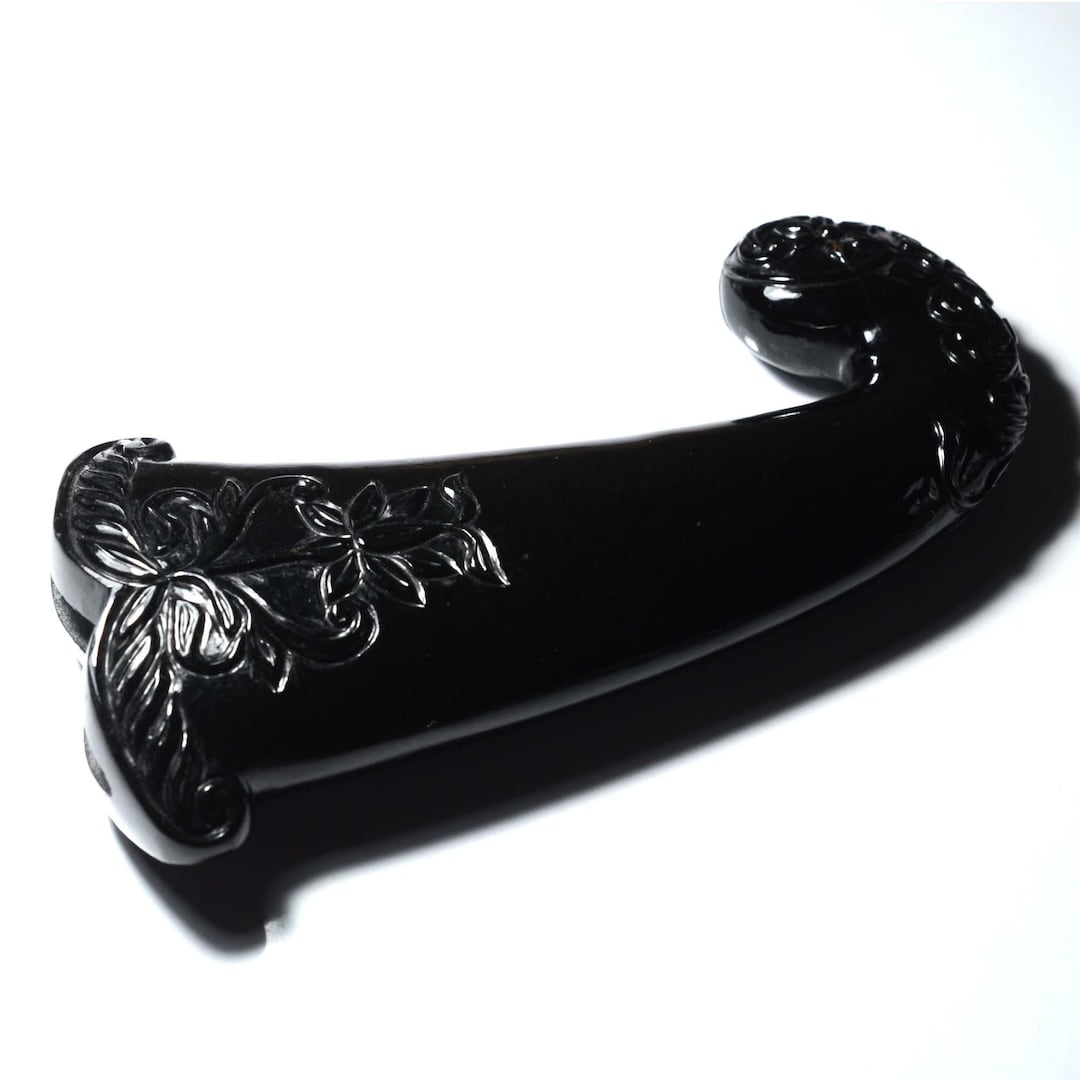 Natural Black Jade Knife Handle Jade Dagger Carved Stone Dagger Mughal ...